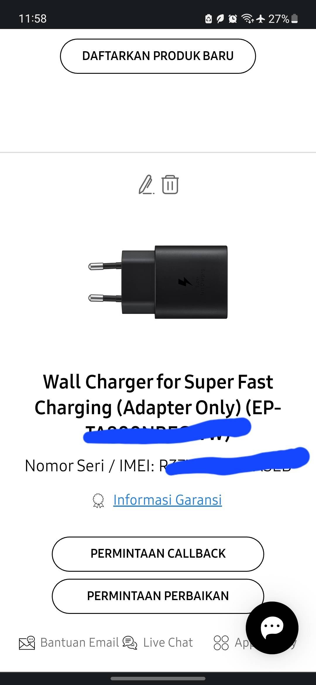Charger Resmi Serial Number - Samsung Members
