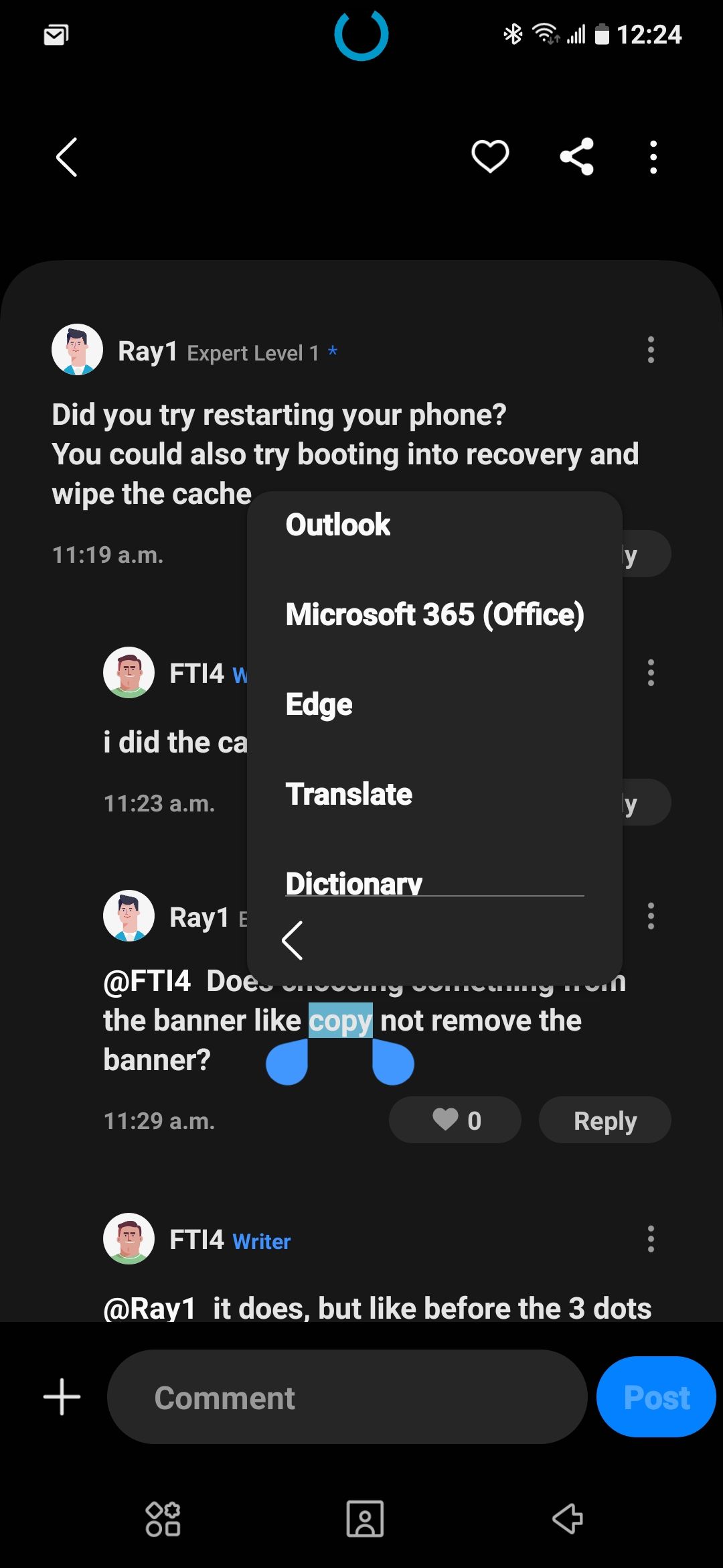 Samsung S22U hold/copy help - Samsung Members