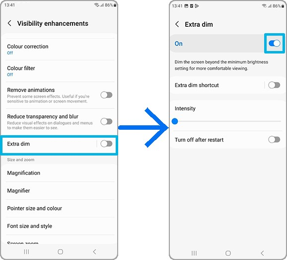 Enable Extra Dim for More Comfortable Viewing - Samsung Members