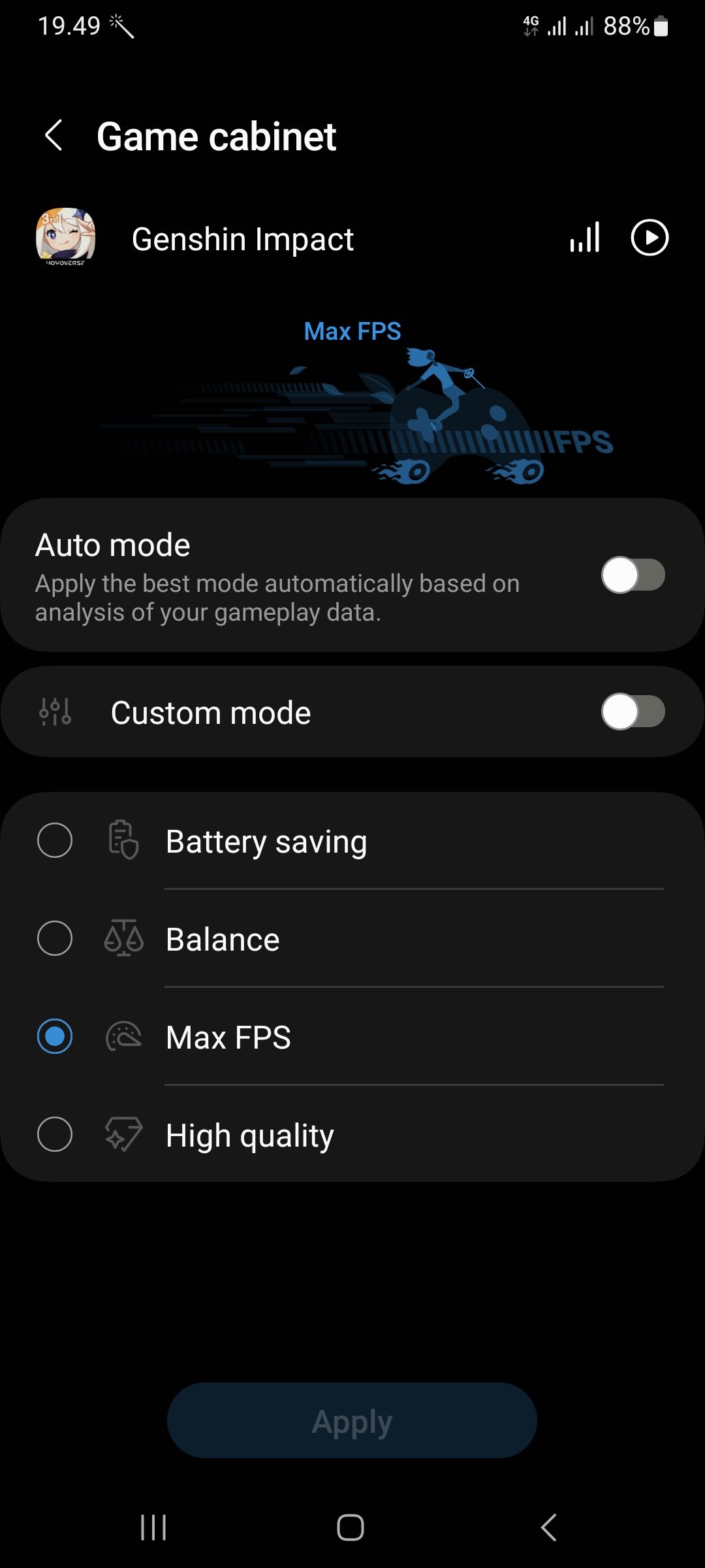 max fps/custom mode game plugin - Samsung Members