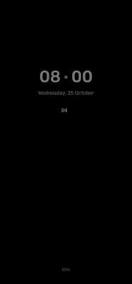 Black screen with clock and notification icon, whe... - Samsung Members