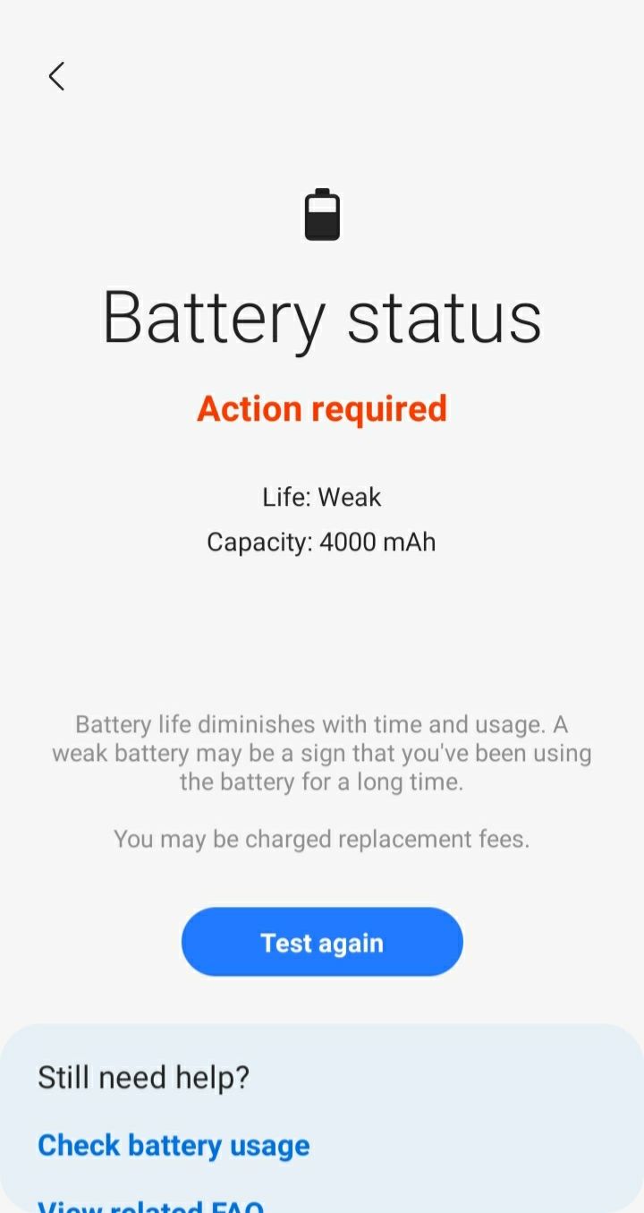 Battery Life Status Weak - Samsung Members