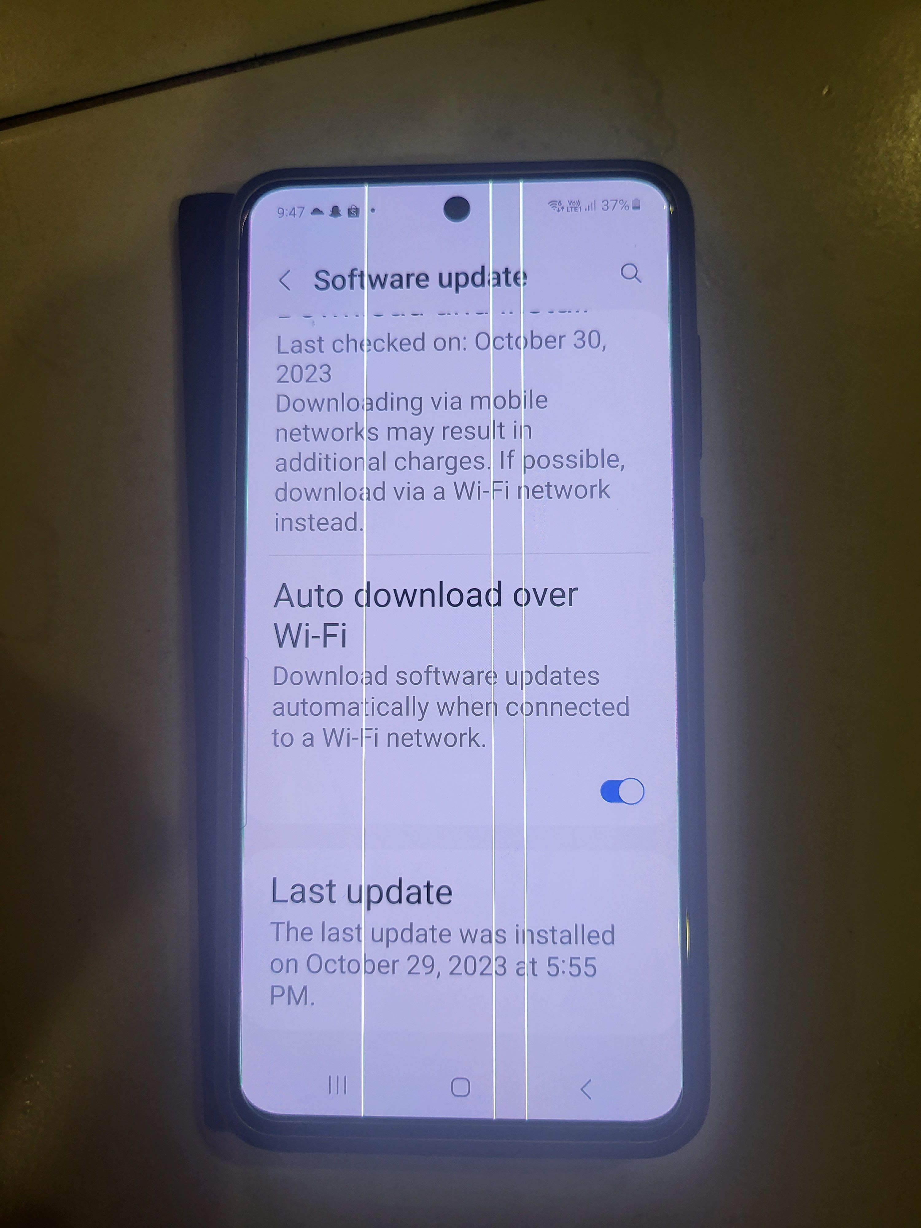 S21 FE vertical lines after updates 29 oct 2023 - Samsung Members