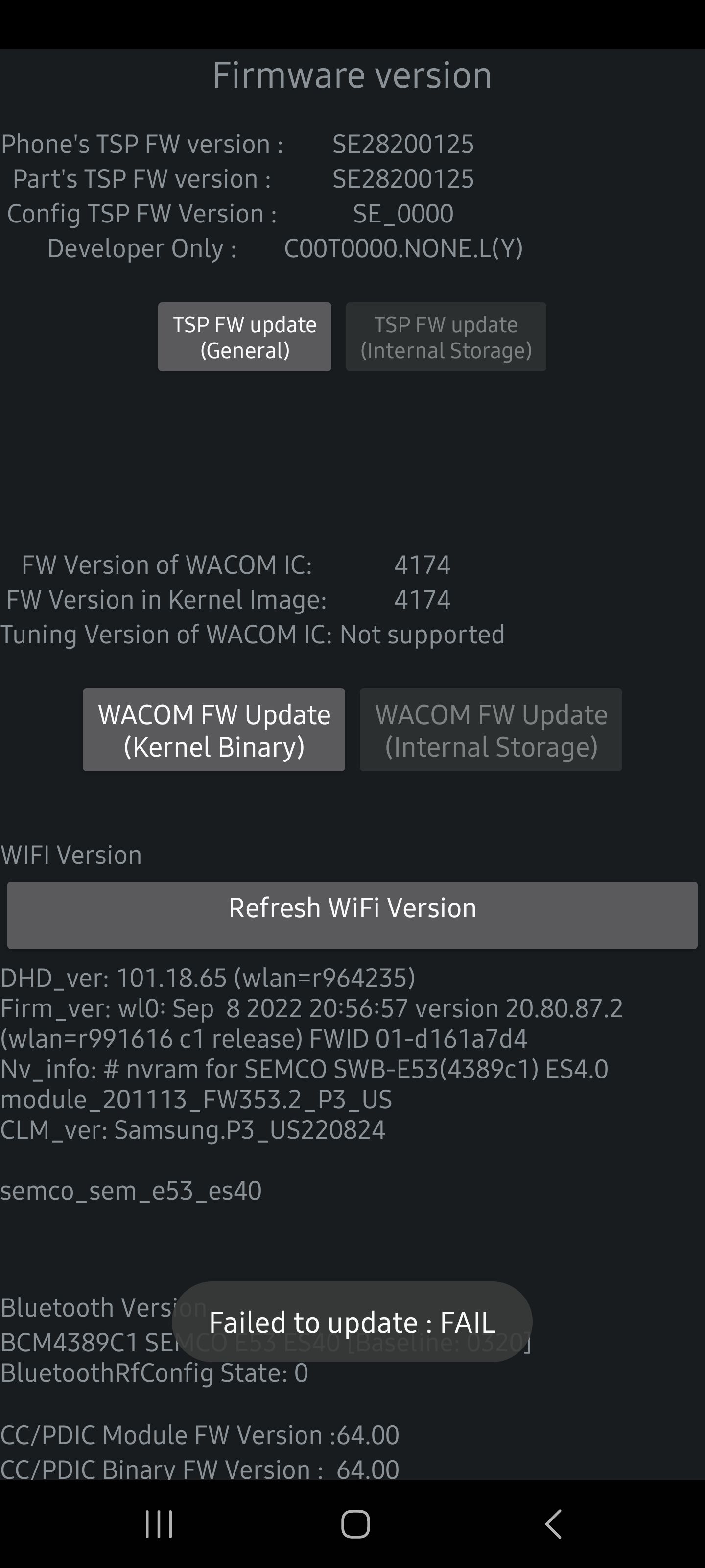 S21 Ultra TSP FW Update Fail - Samsung Members