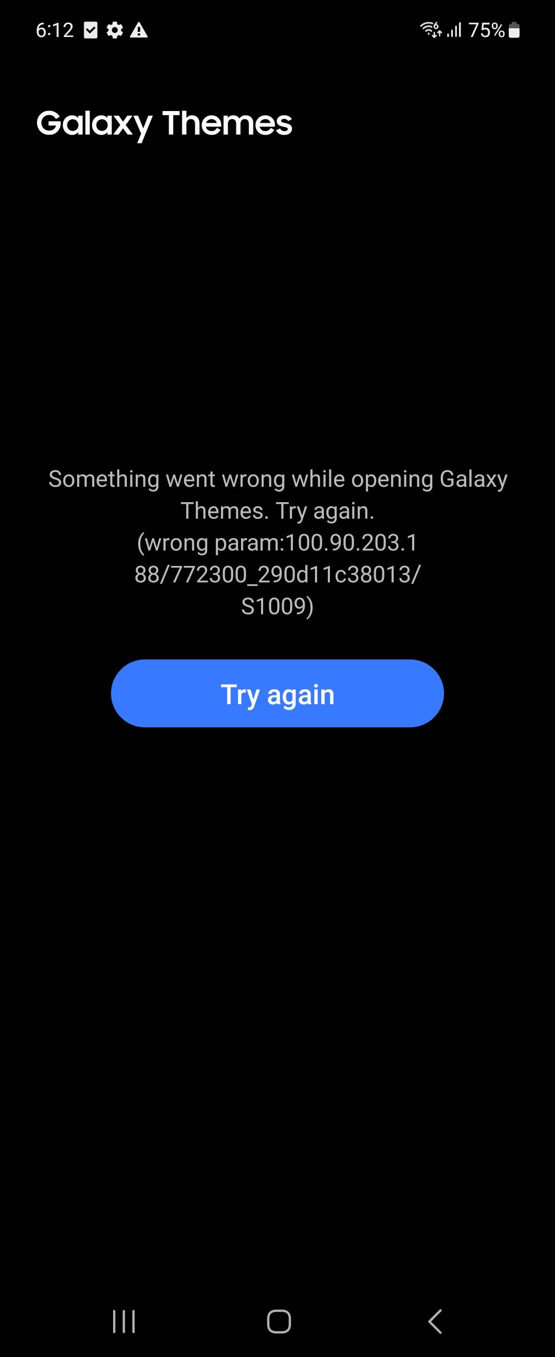 เข้า Themes แล้วขึ้น error something went wrong - Samsung Members