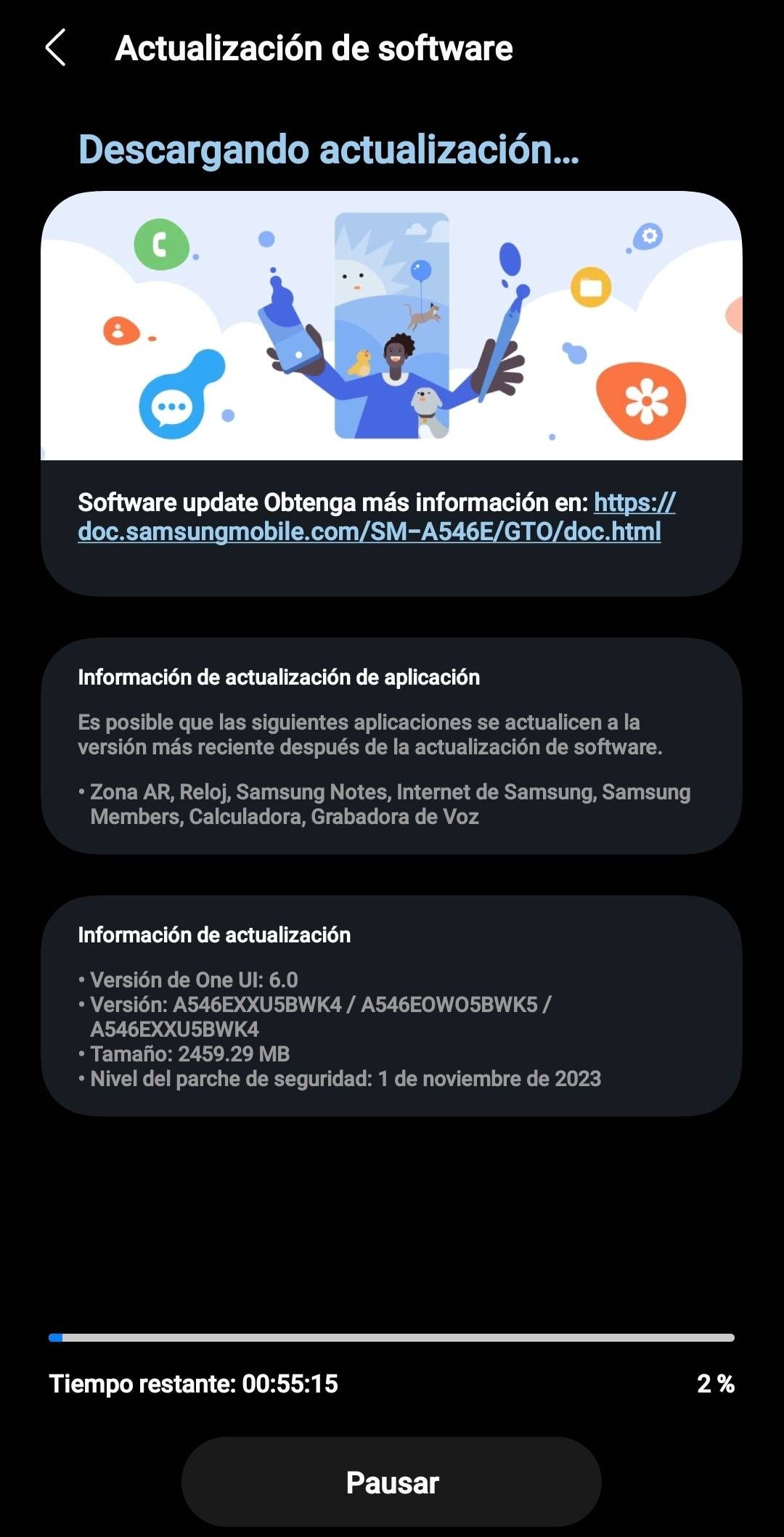 Termino la espera Android 14 en a 54 5g, - Samsung Members