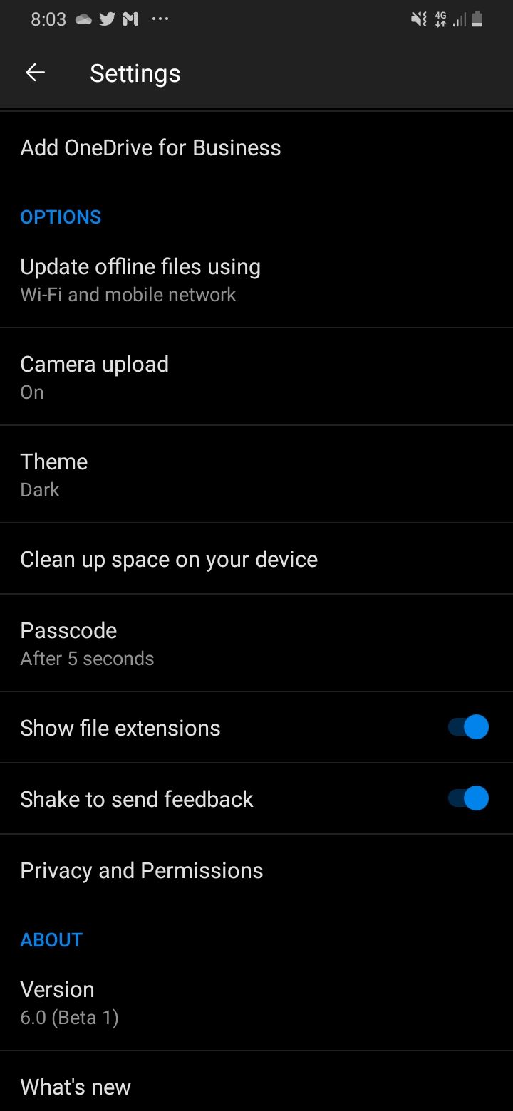 OneDrive (Dark Mode) "Beta" - Samsung Members