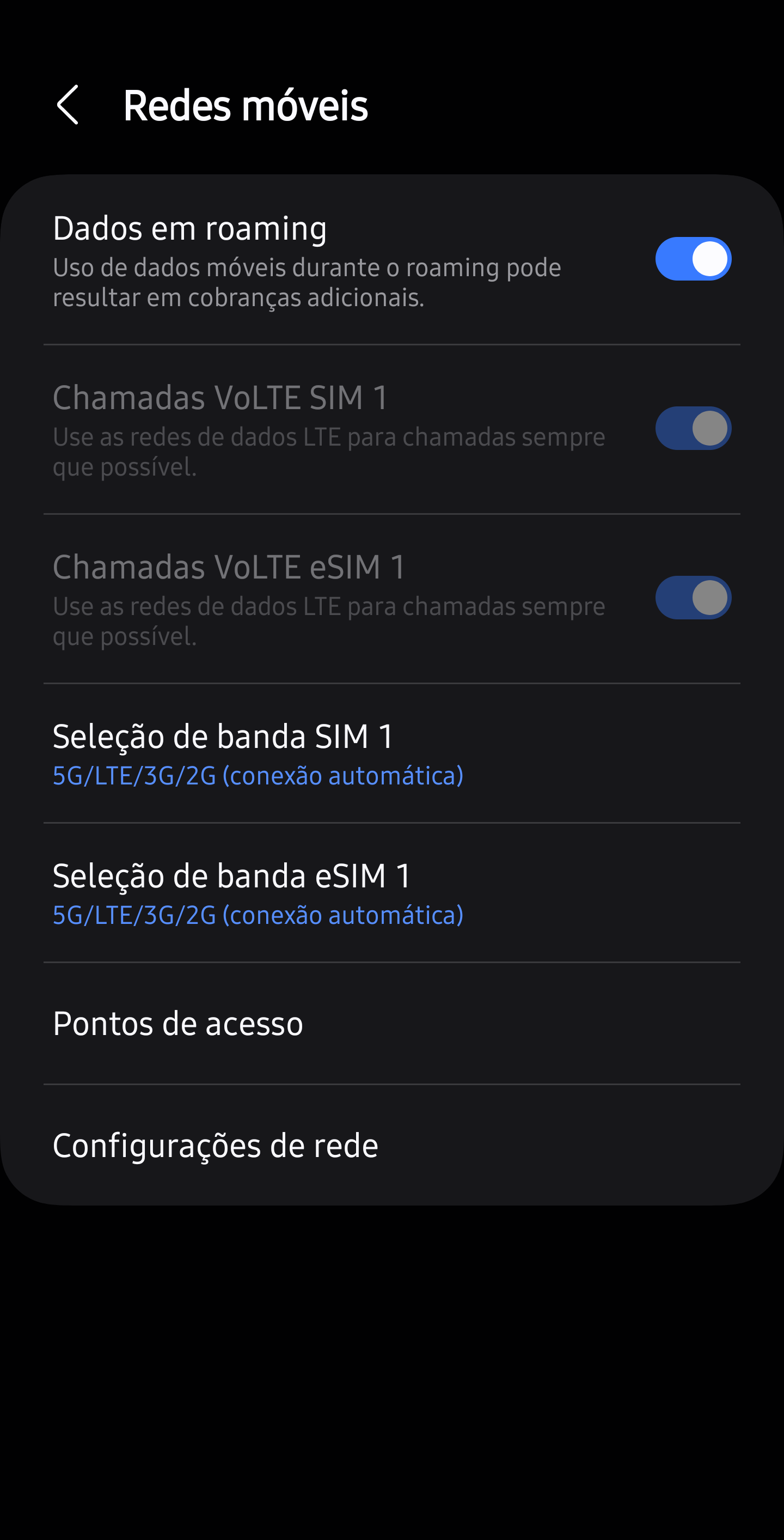 Sinal de rede no dados moveis - Samsung Members