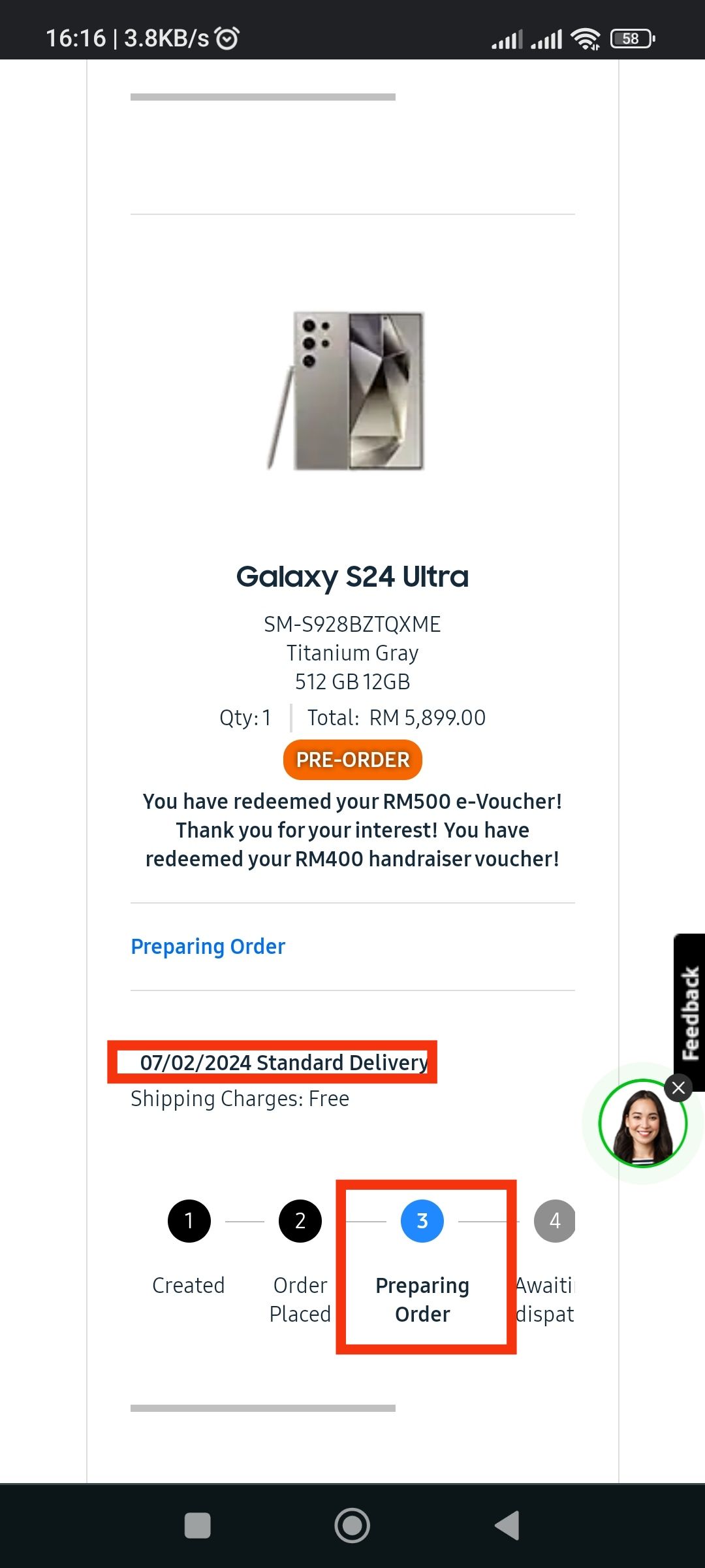 S24 ultra pre-order delivery - Samsung Members