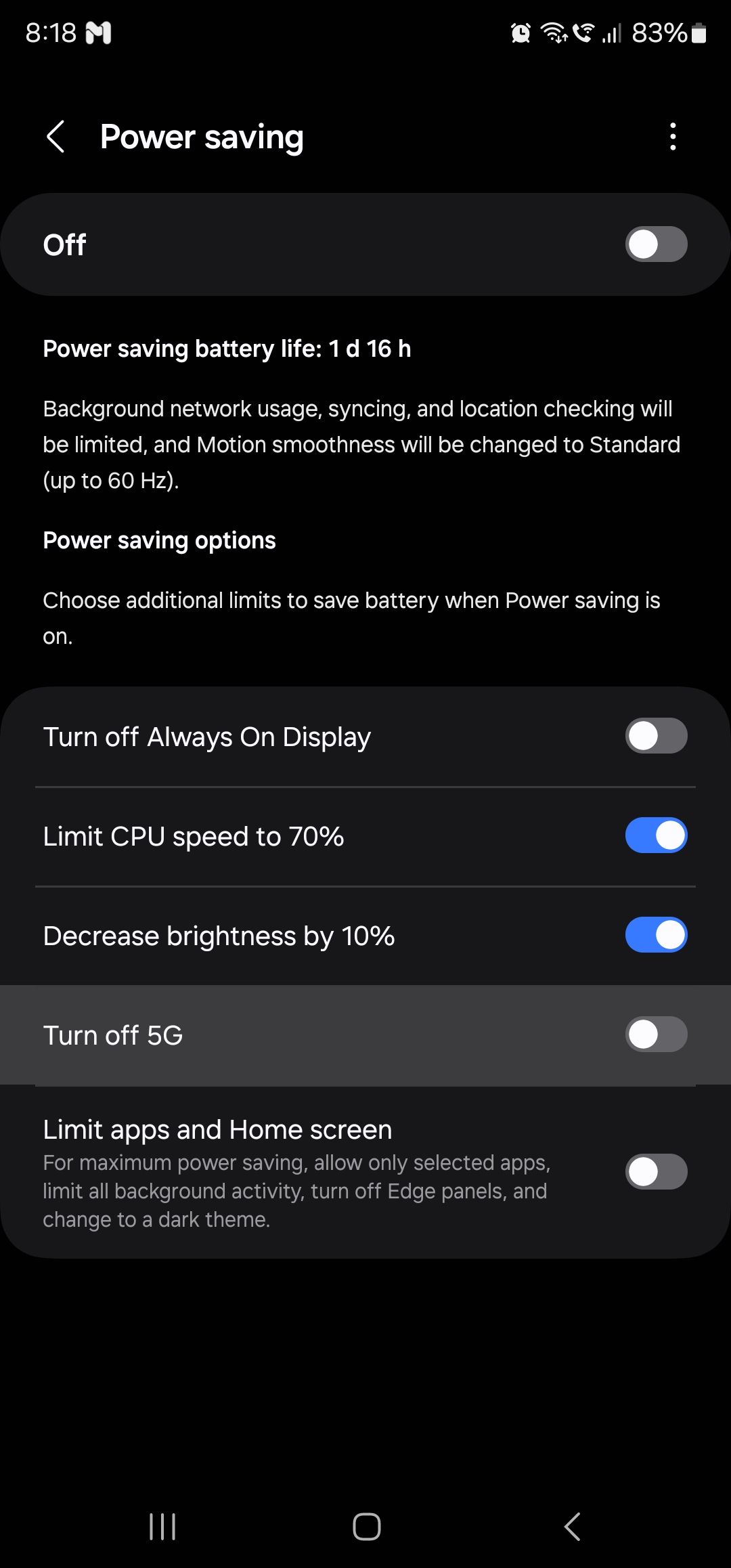 Power saving - Samsung Members