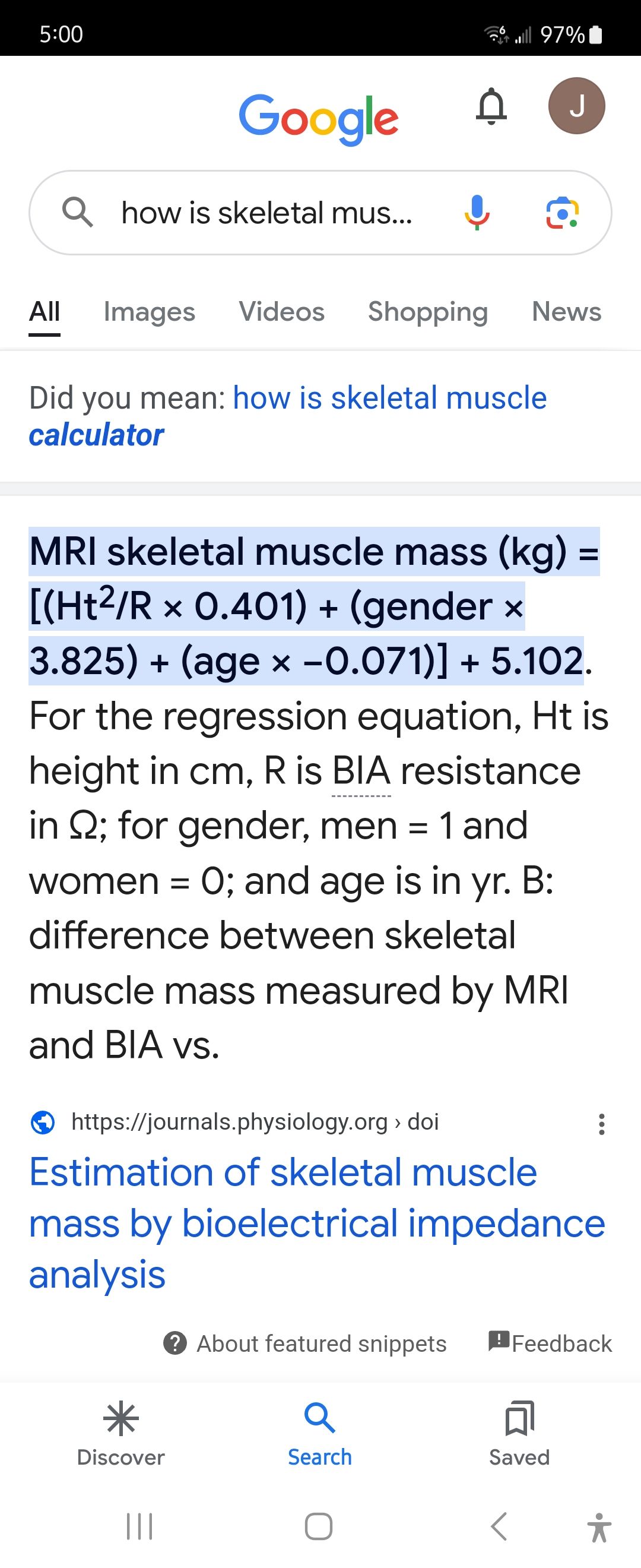 S health how to calculate skeletal muscle - Samsung Members