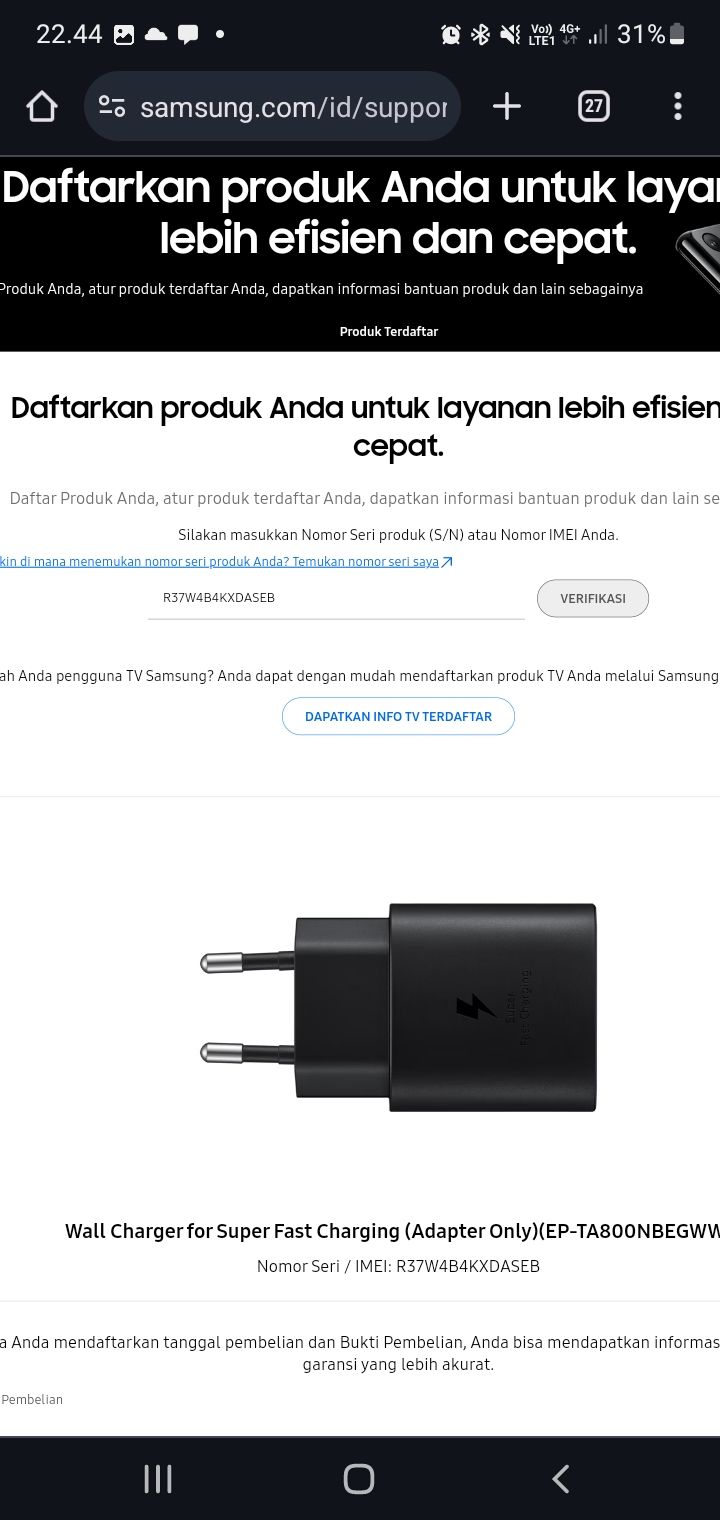 Charger Resmi Serial Number - Samsung Members