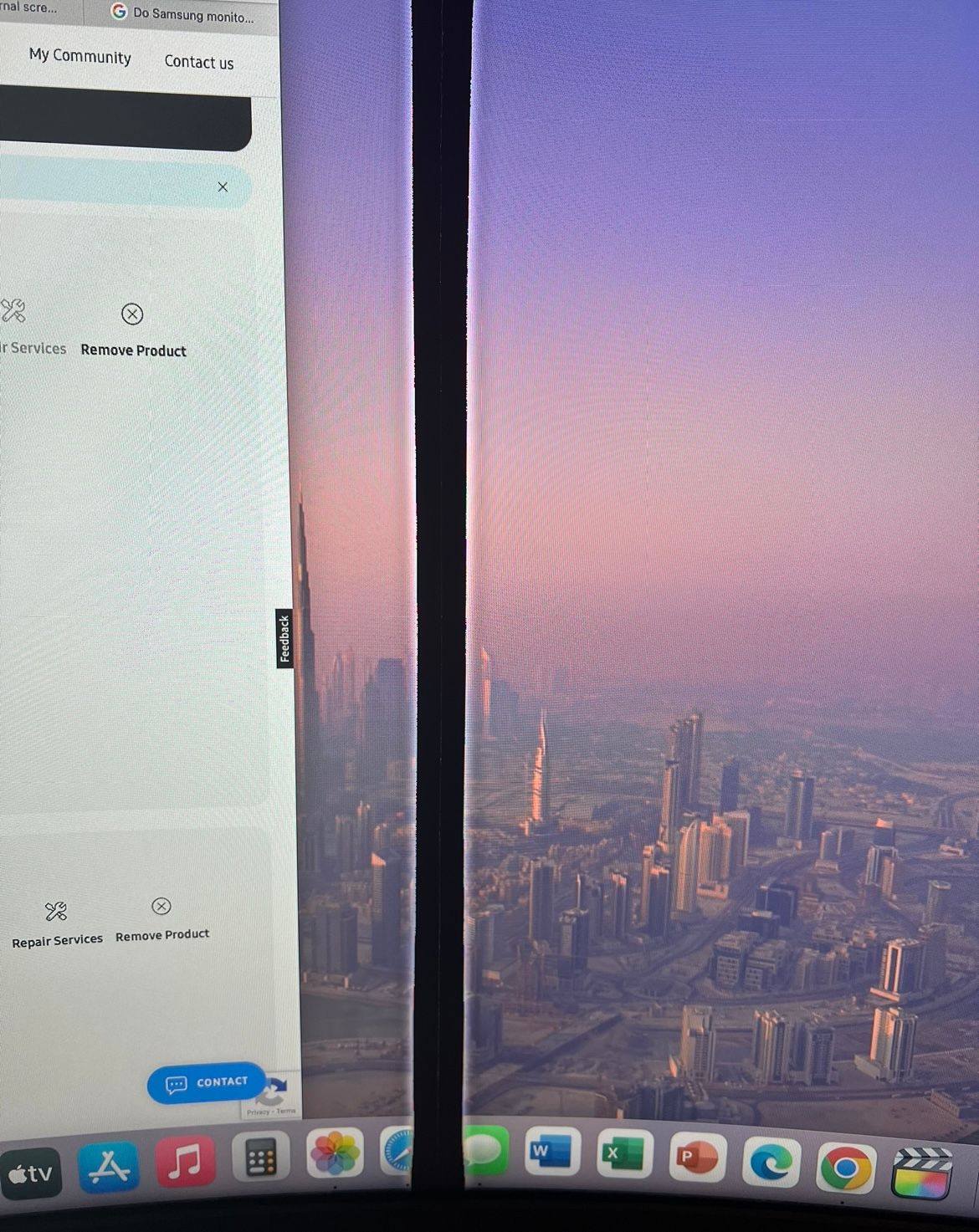 Curved internal screen crack brushed off as physic... - Samsung Members