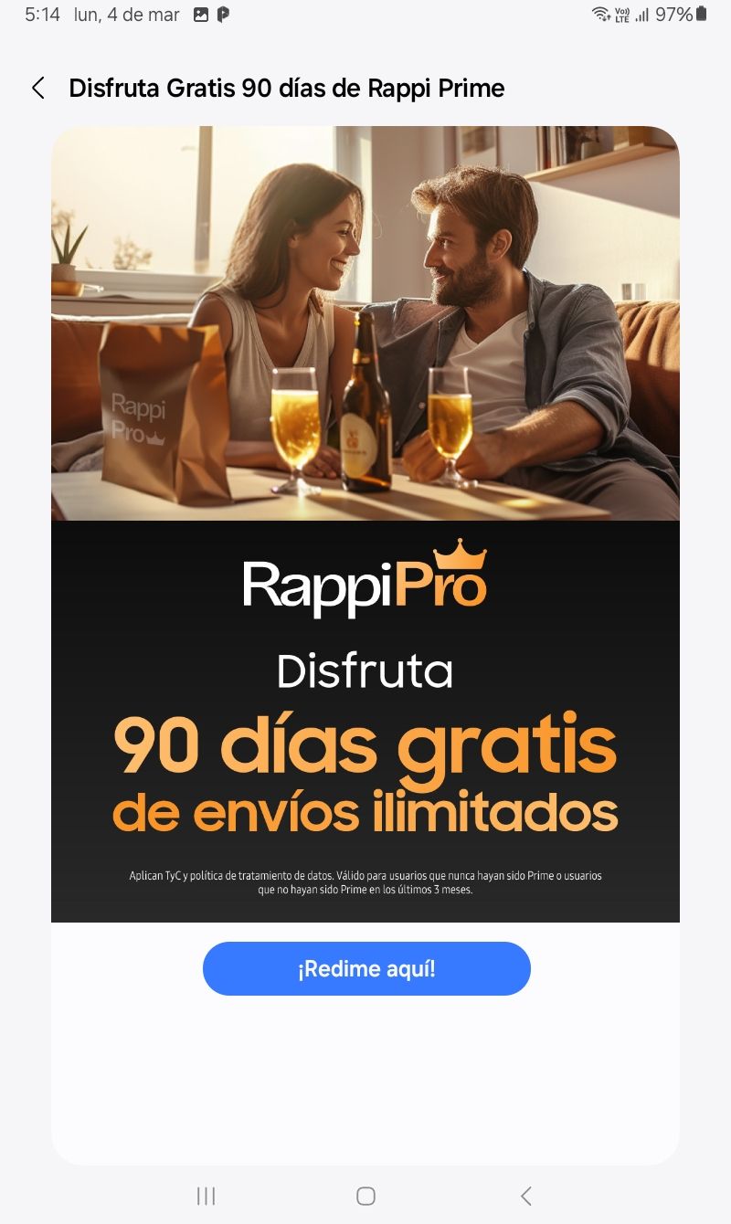 Solucionado: Beneficio rappi pro - Samsung Members