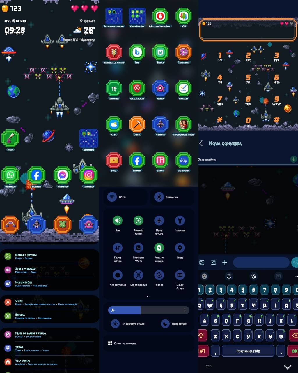 Retro review tema PIXEL SPACE GAME - Samsung Members