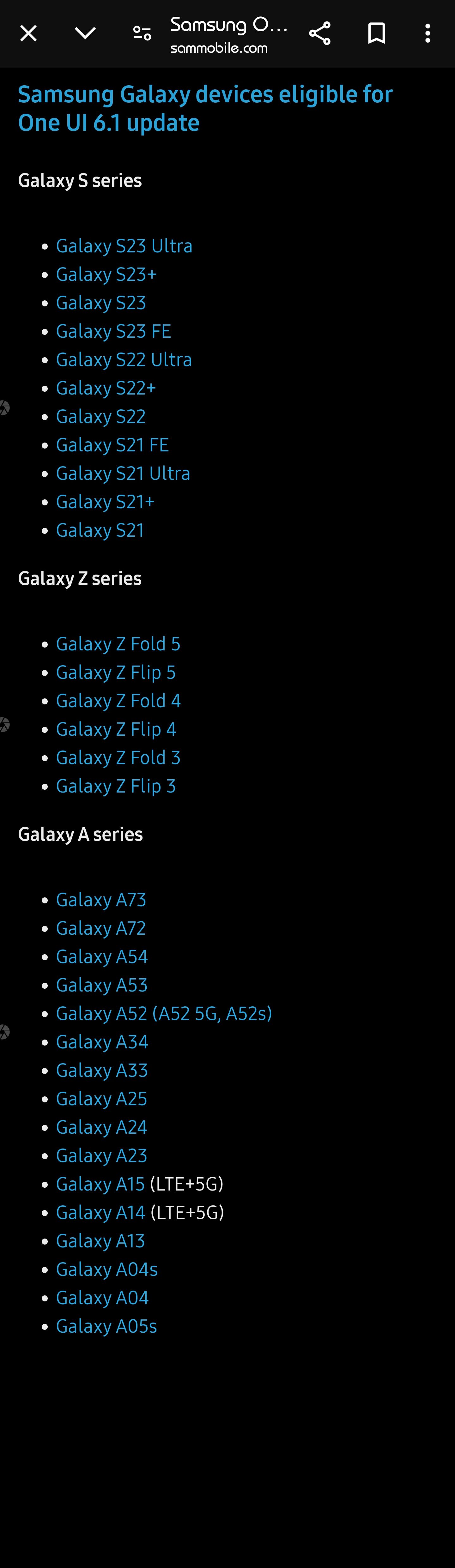 List of Devices Eligible for One UI V6.1 - Page 2 - Samsung Members List of Devices Eligible for One UI V6.1 - Page 2 - Samsung Members