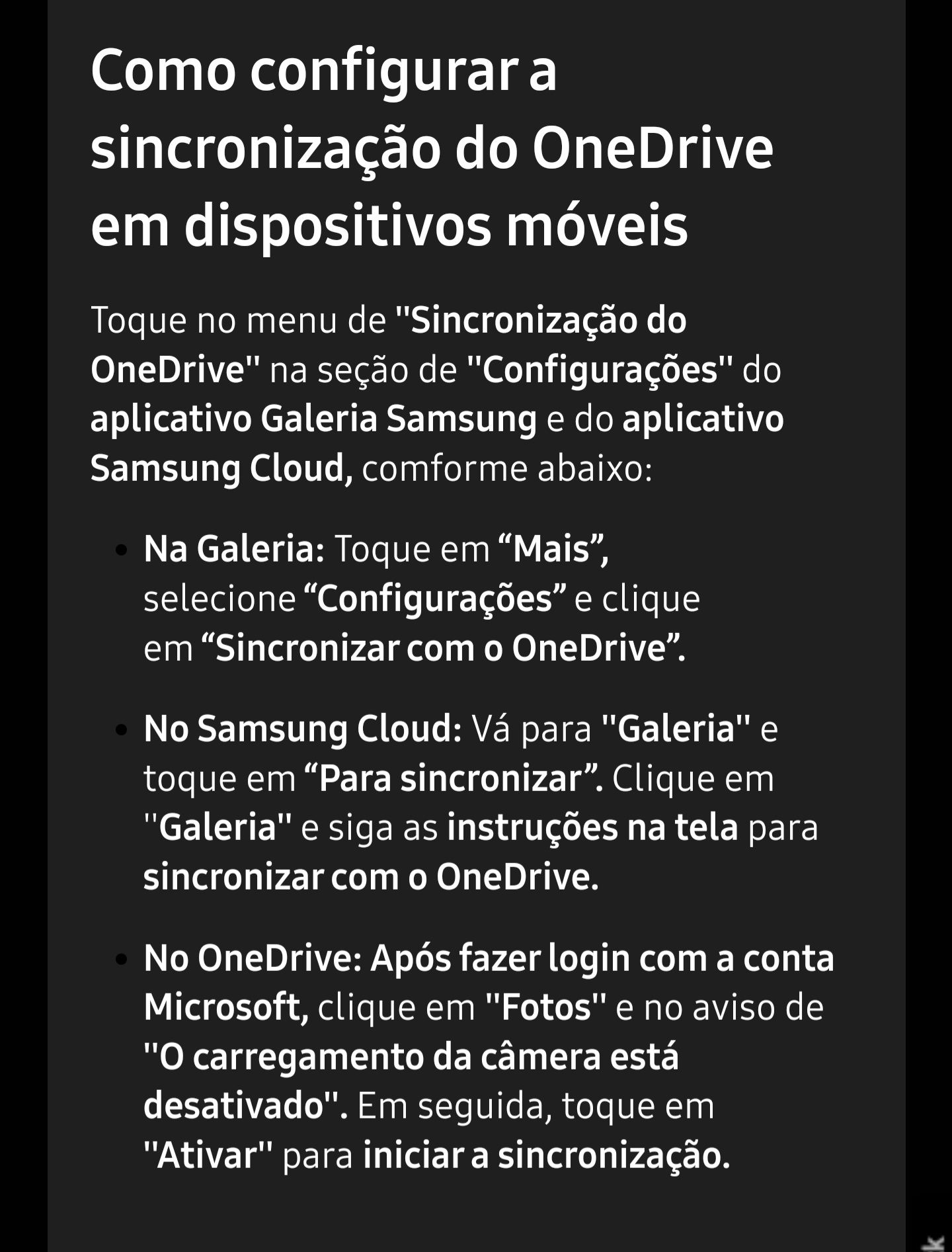 Erro no OneDrive - Samsung Members