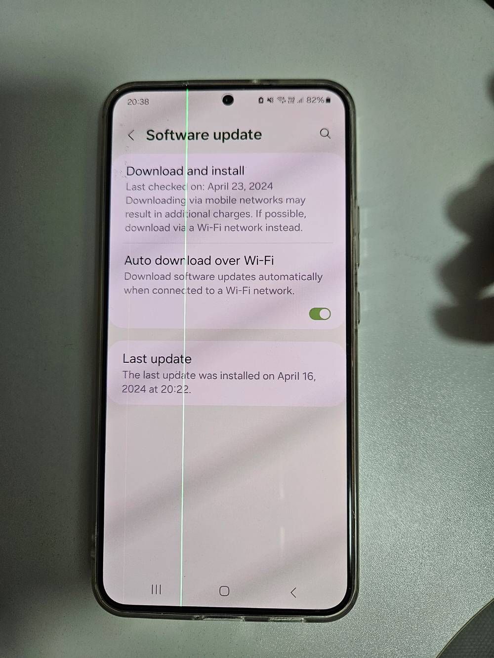 S22+ green line screen after 6.0 OS upgrade in apr... - Page 4 ...