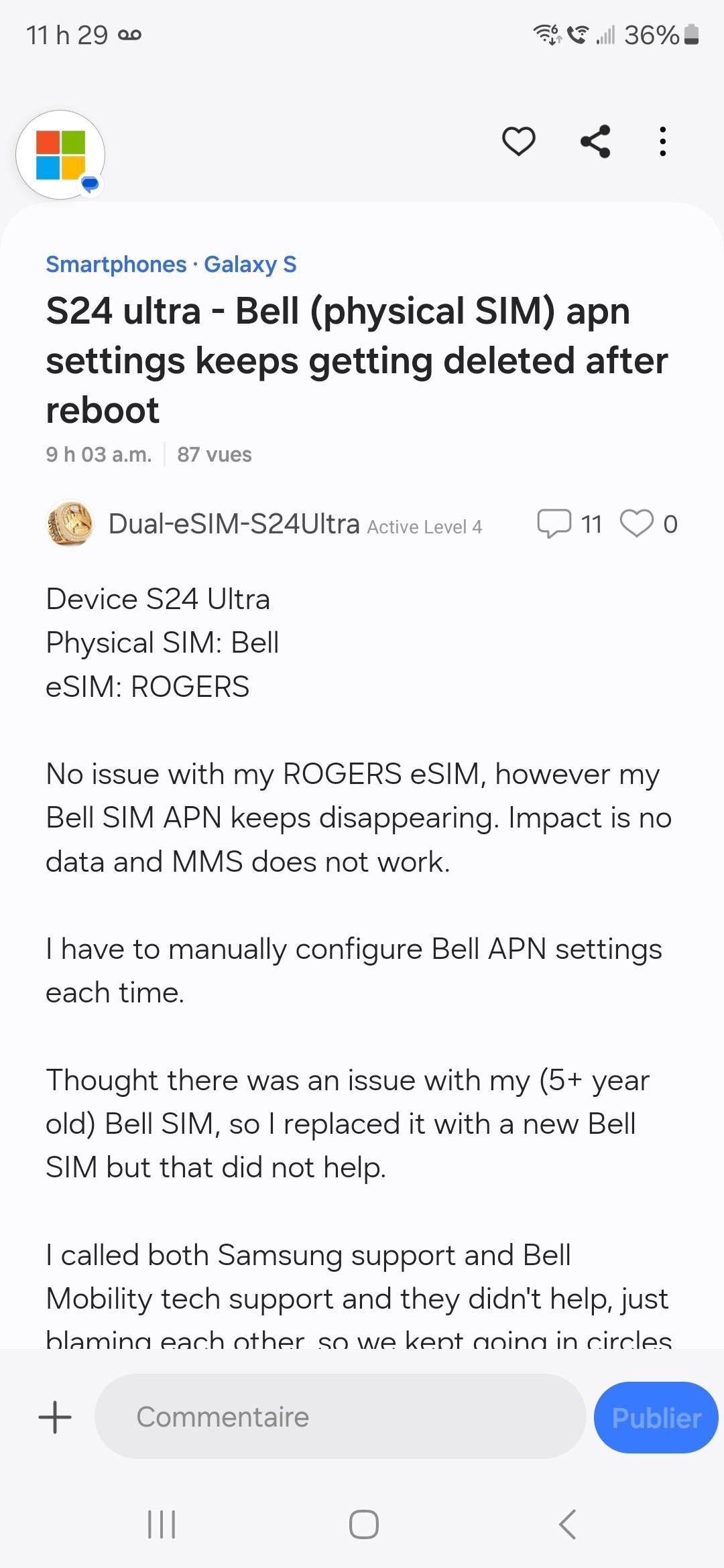 S24 ultra - Bell (physical SIM) apn settings keeps... - Page 2 - Samsung Members