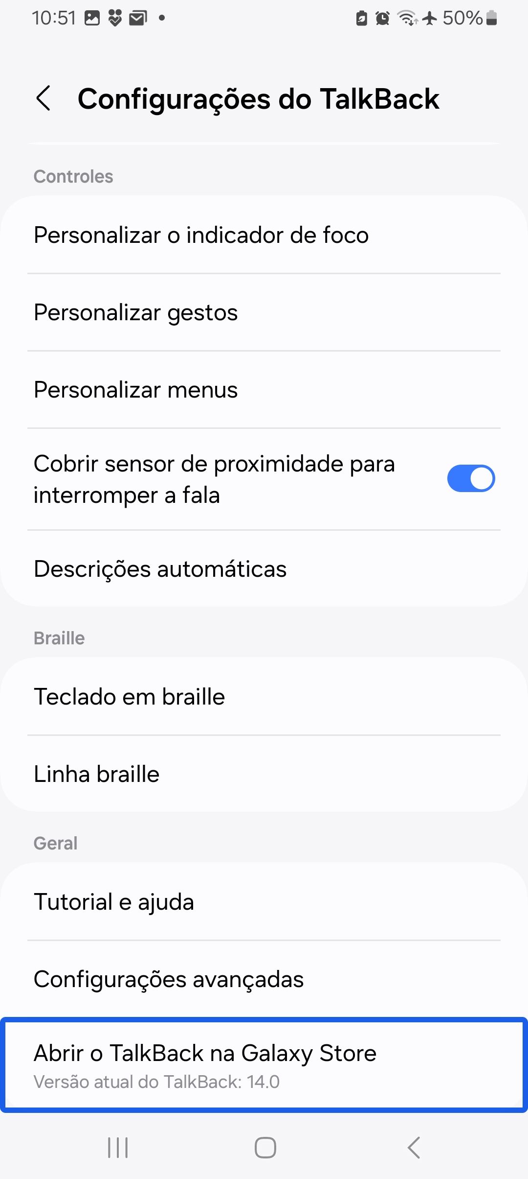Nova Atualização do talkback - Samsung Members