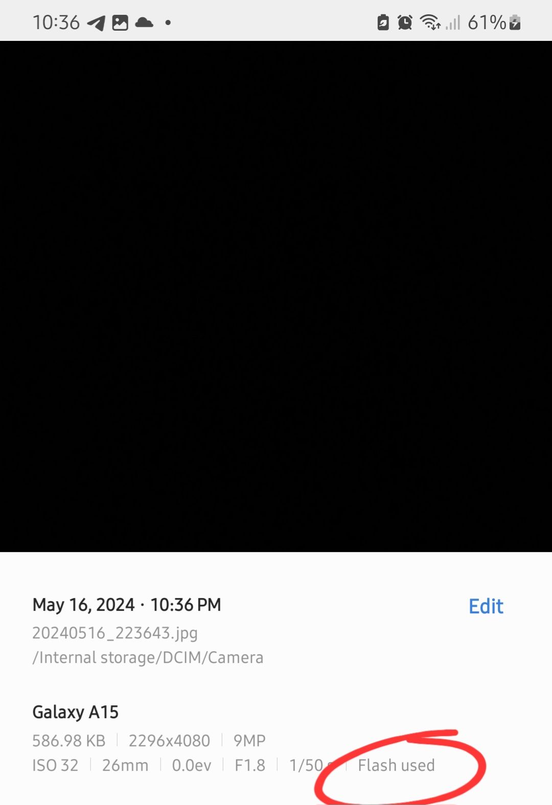 hasil foto pakai flash hitam - Samsung Members