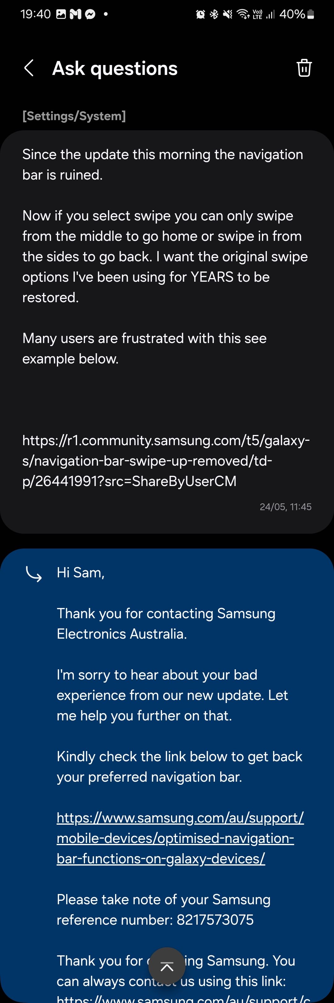 Navigation Bar Swipe Up Removed Samsung Members
