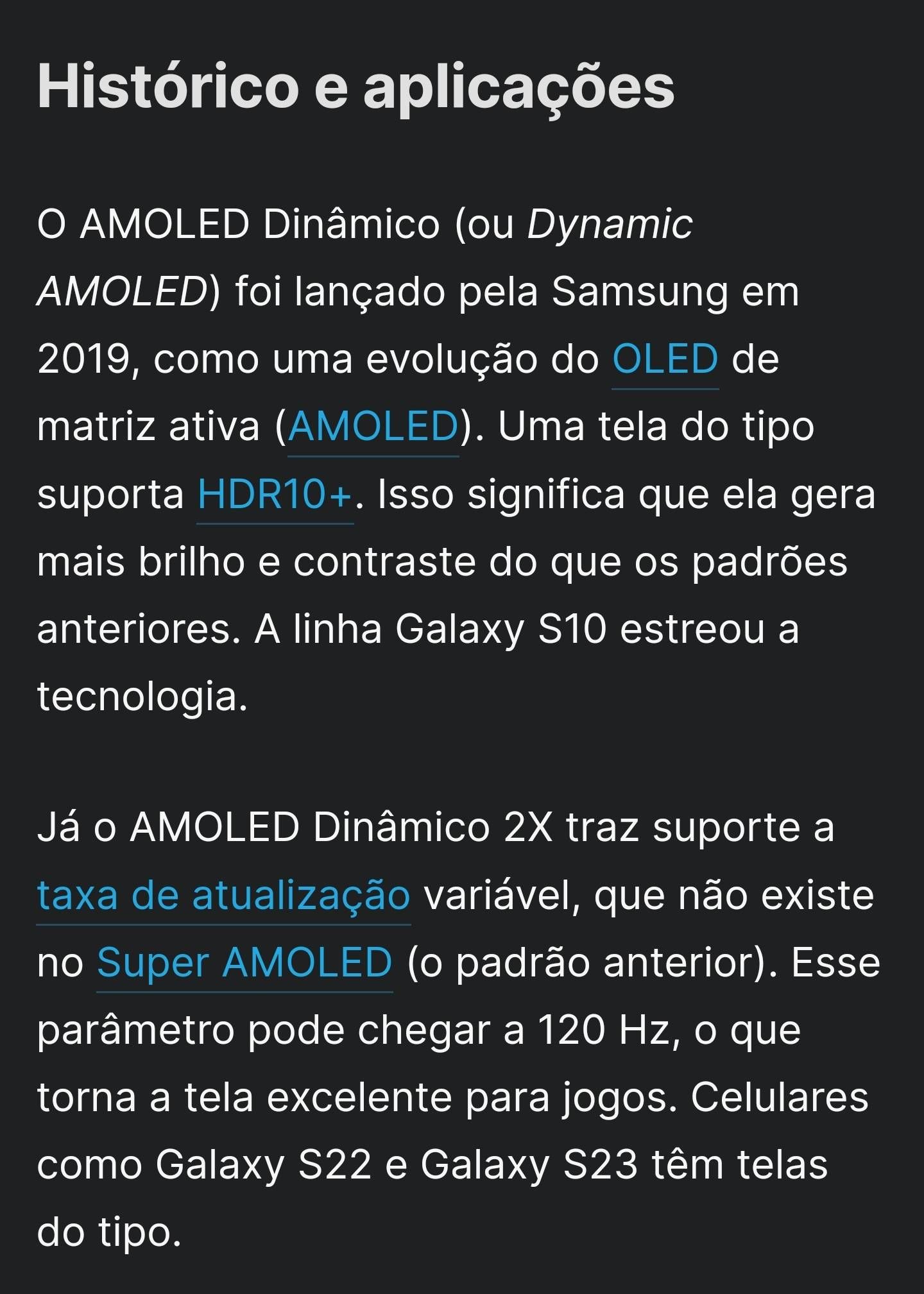 Solucionado: AMOLED x Dynamic AMOLED 2x - Samsung Members