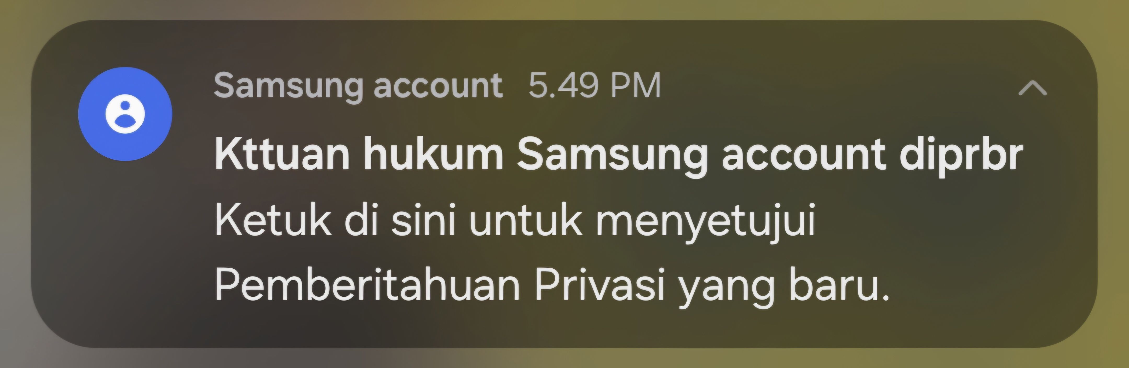 Notification bar dengan tulisan singkat - Samsung Members