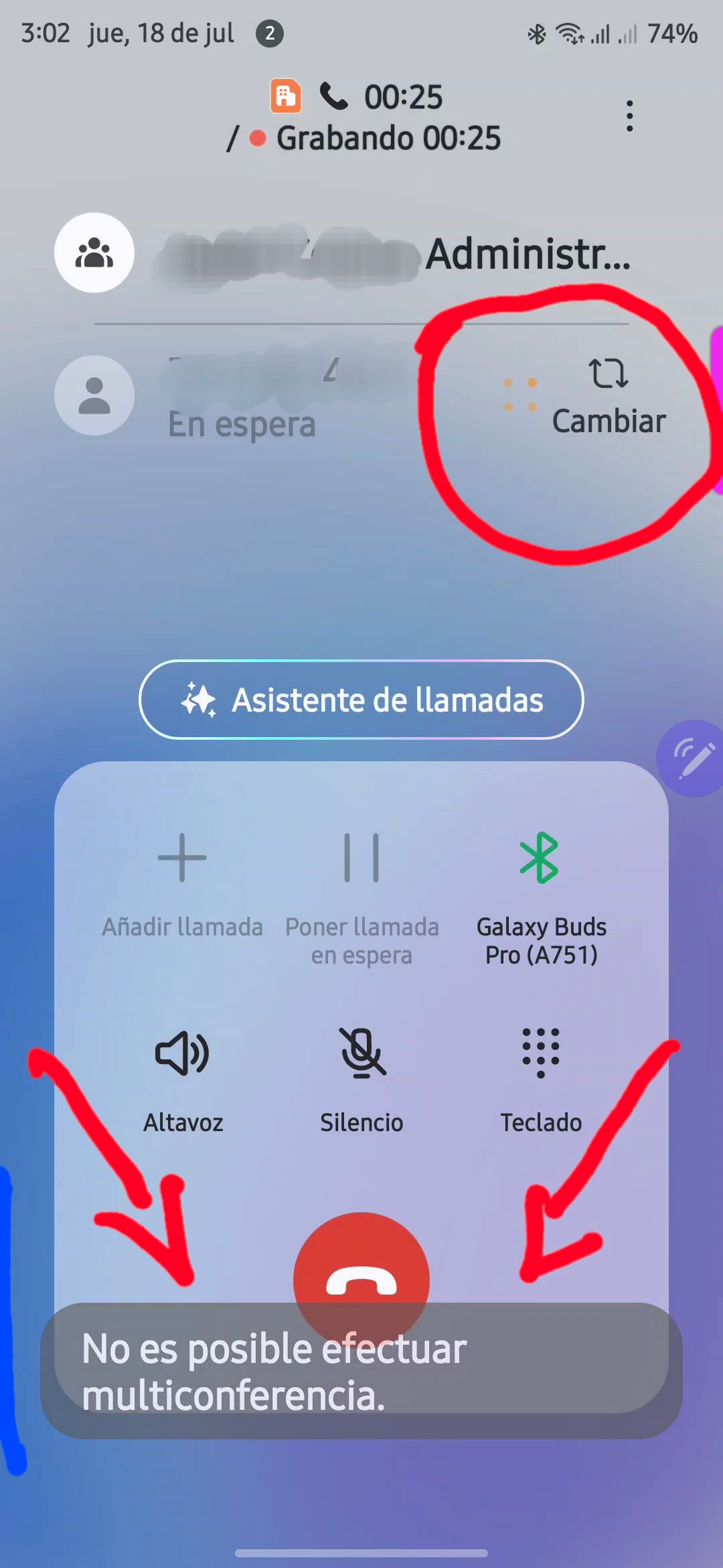 Problemas para realizar llamadas en conferencia - Samsung Members