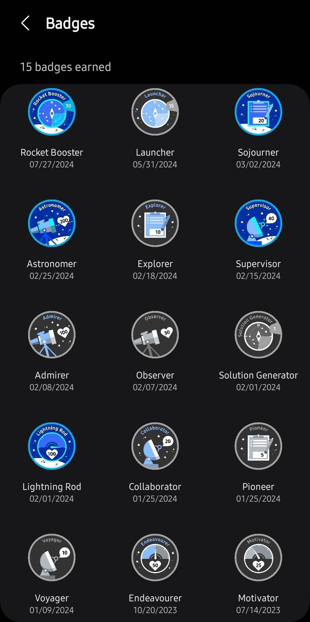 Logré completar las Insignias de Samsung Members ... - Samsung Members