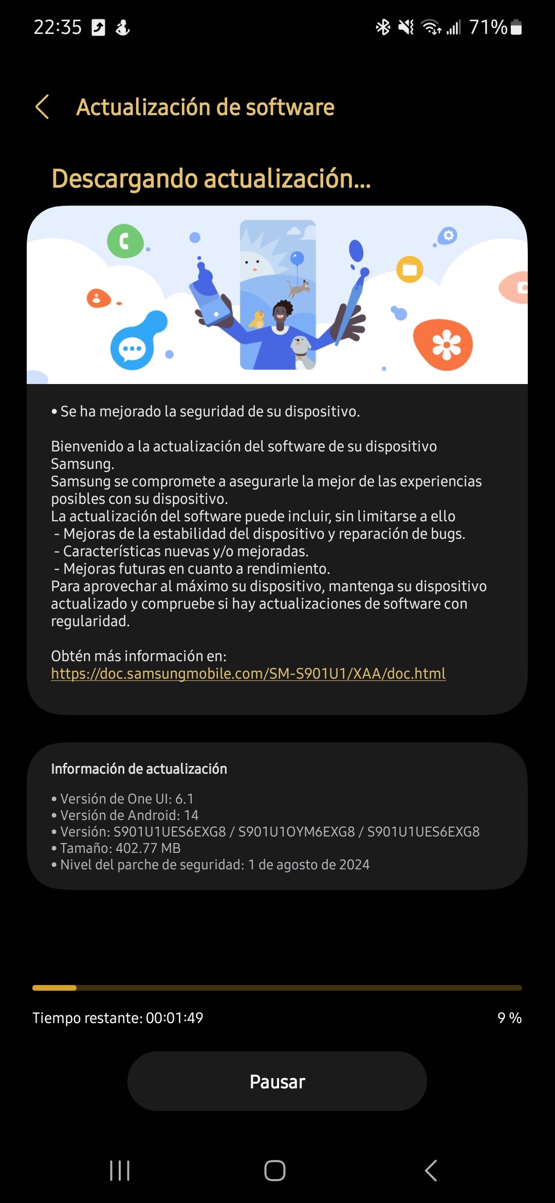 Actualizacion Agosto 2024 a S22 - Samsung Members