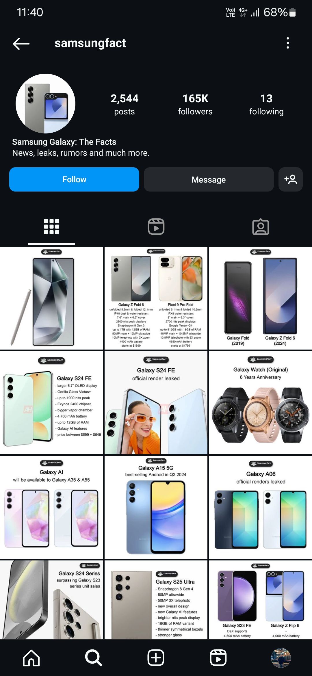 Rasio Feeds IG berubah setelah update - Samsung Members