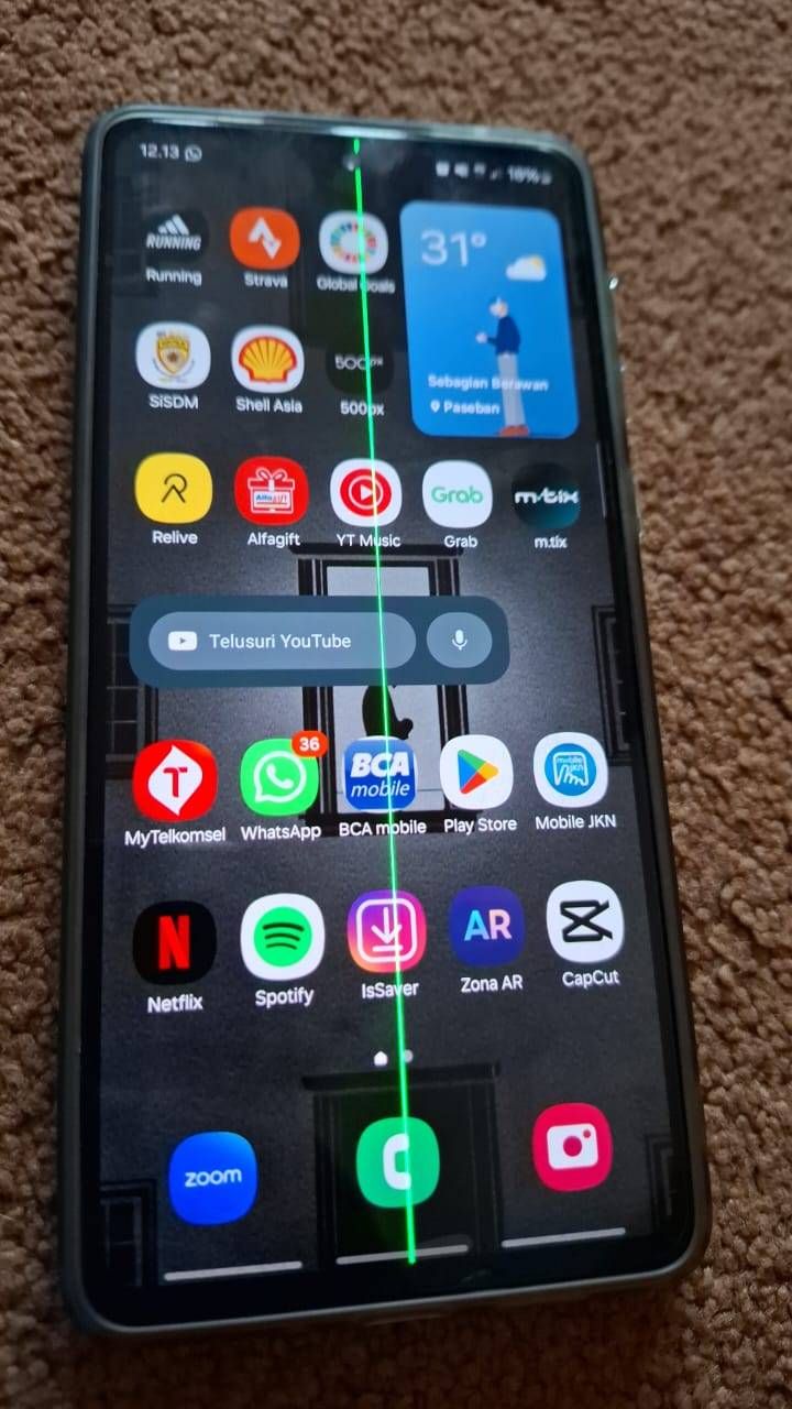 Layar garis hijau - Samsung Members