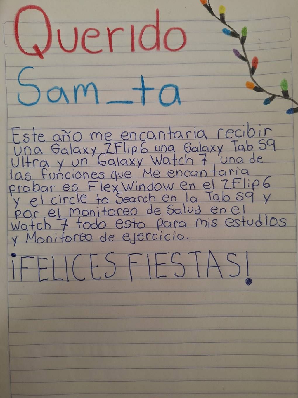 Carta a Sam_ta - Samsung Members