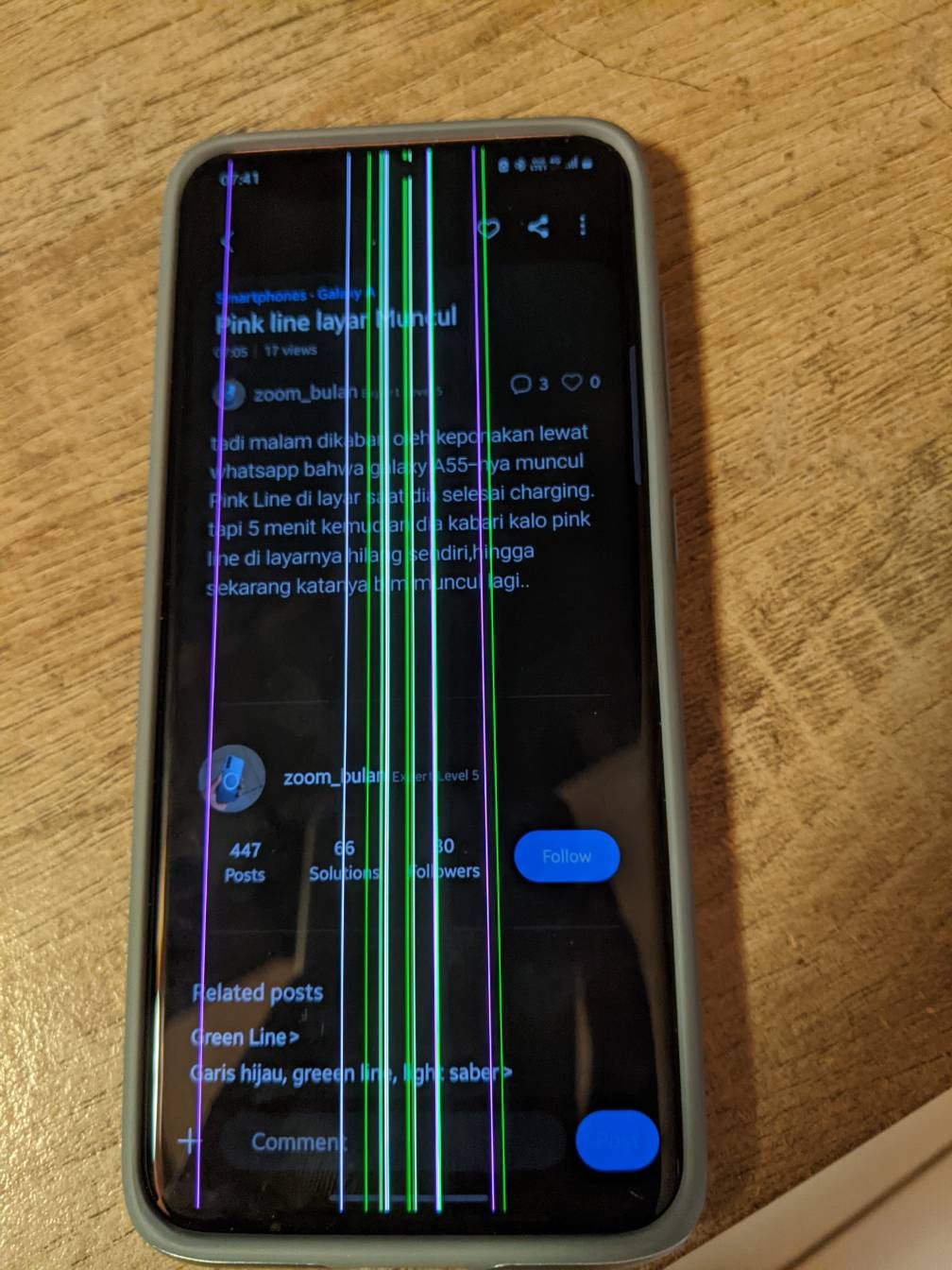 Pink line layar Muncul - Samsung Members