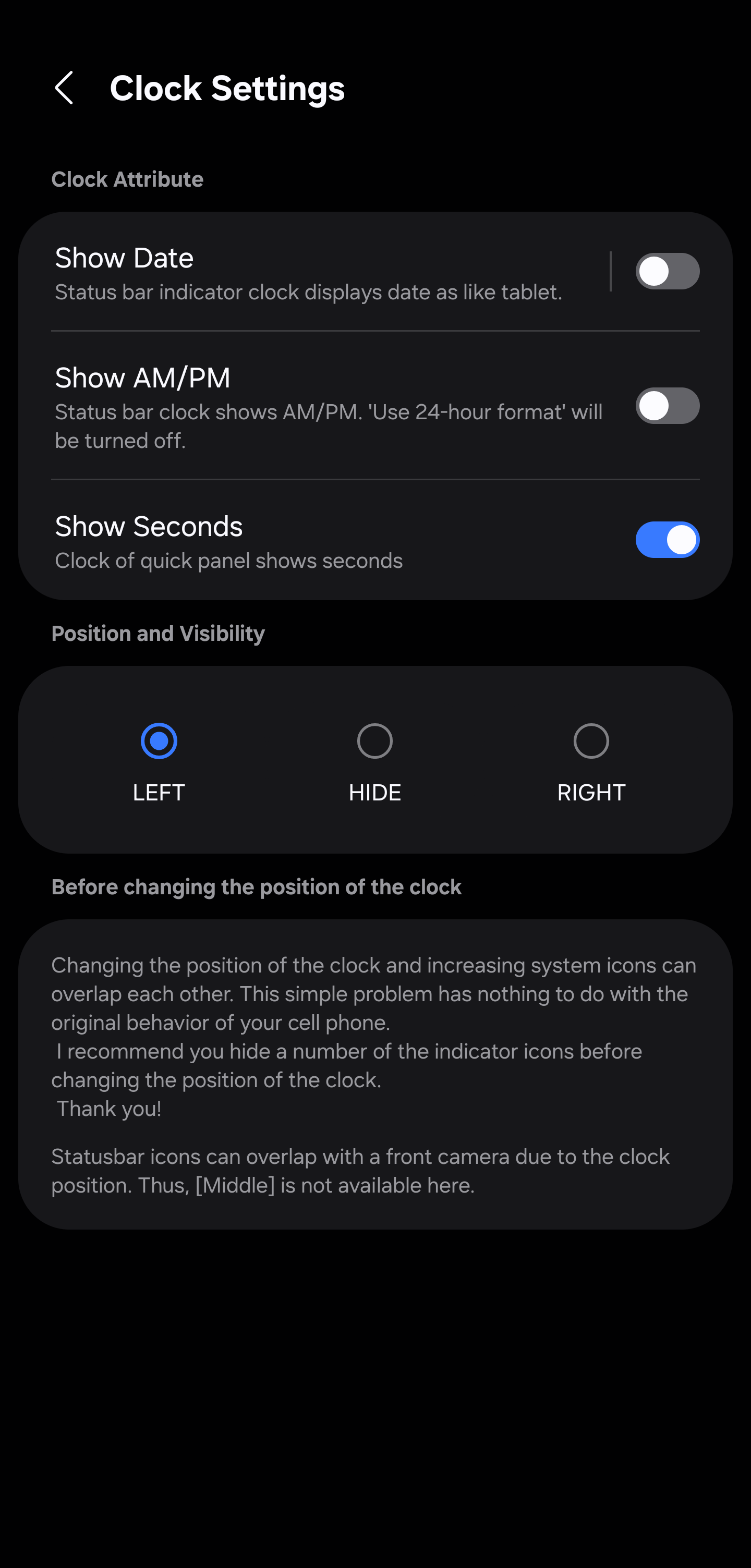Cara munculkan detik di status bar clock? - Samsung Members