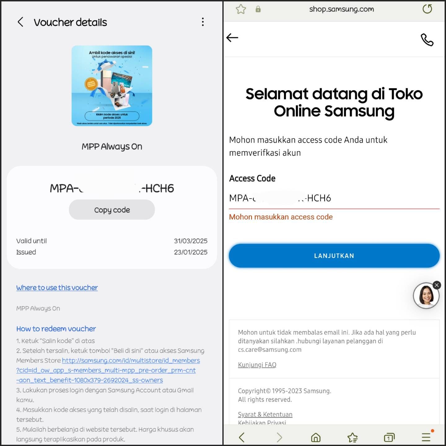 Cara Pakai Kode Member - Samsung Members