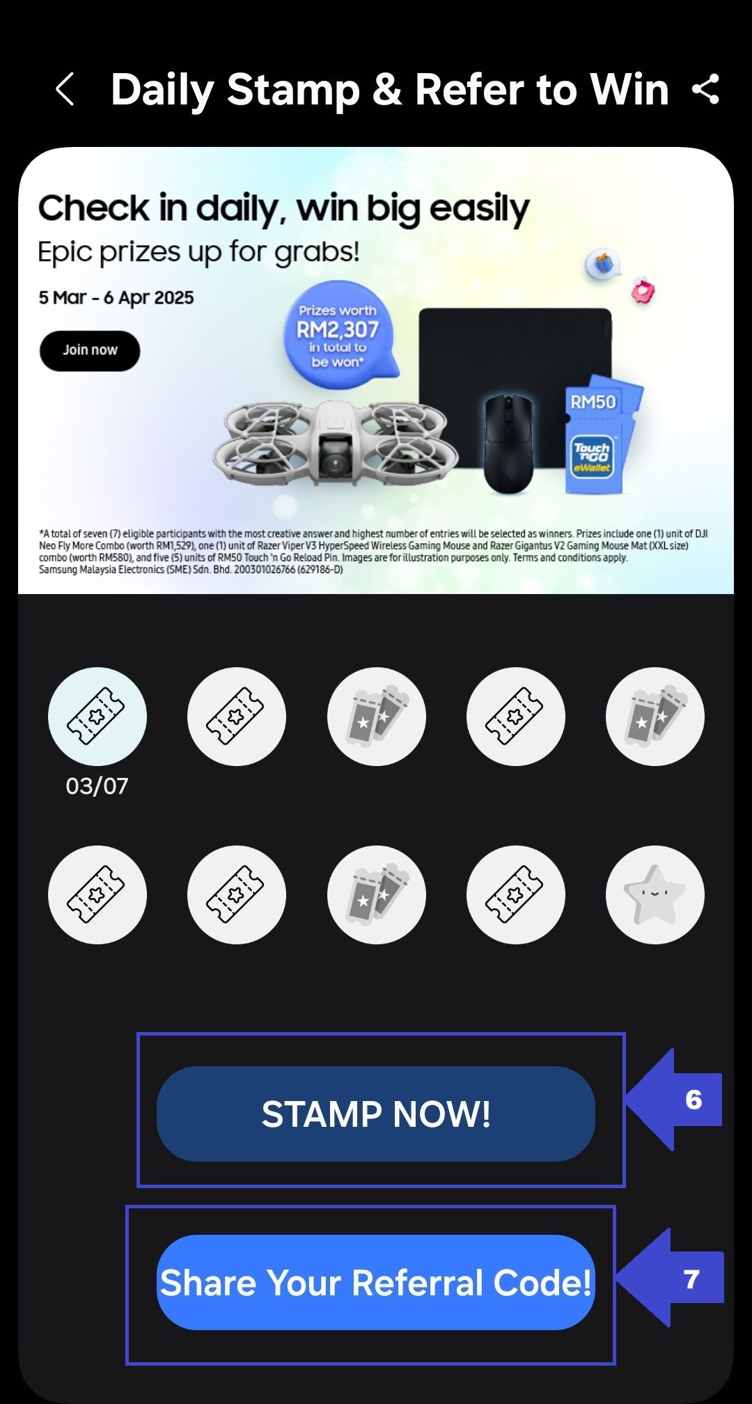 Let's join the Stamp, Refer and Win Contest! - Samsung Members