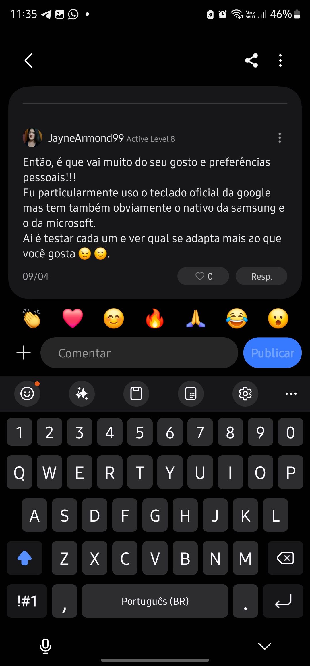 Qual o melhor teclado virtual para celular ??? - Página 3 - Samsung Members